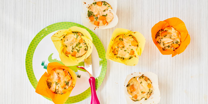 Recetë për vogëlushët (+2 vjeç) : Muffins me salmon dhe patate të ëmbla ...